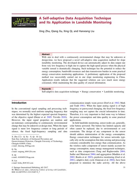 Pdf A Self Adaptive Data Acquisition Technique And Its Application In