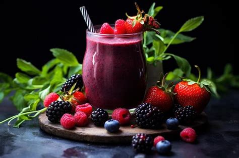 Premium Photo | Refreshing Detox Berry Smoothie