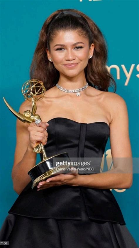 Zendaya With Her Emmy Zendaya Style Zendaya Celebrities