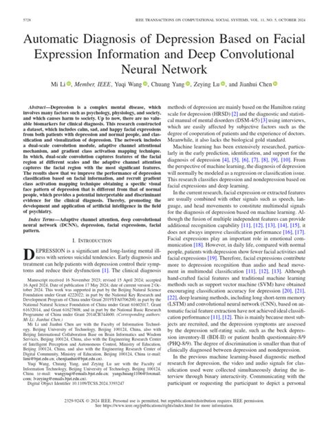 Automaticdiagnosisofdepressionbasedonfacialexpressioninformationanddeepconvolutional