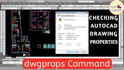 How To Check Autocad Drawing Properties Dwgprops Command In Autocad