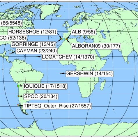 Global Map Showing The Distribution Of The Obs Networks Used For