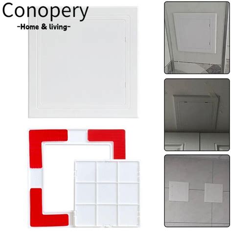 Cửa bảng điều khiển truy cập CONOPERY Tấm che nắp mở màu trắng tự dính Chốt cửa bằng nhựa có
