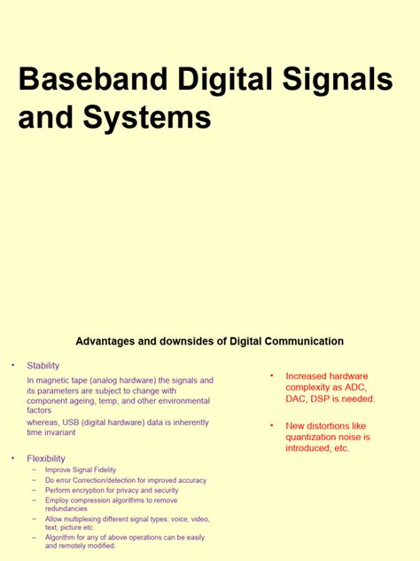 Dc Lecture Slides 2 Baseband Digital Transmission Pdf
