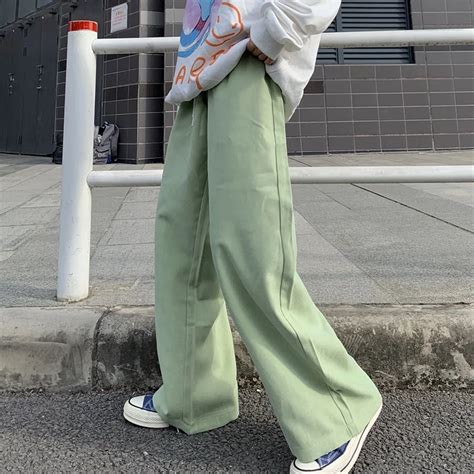 헐렁한 남성 와이드 레그 팬츠 한국 봄 가을 단색 스트레이트 오버올 캐주얼 바지 남녀공용 하의 Y2k 의류