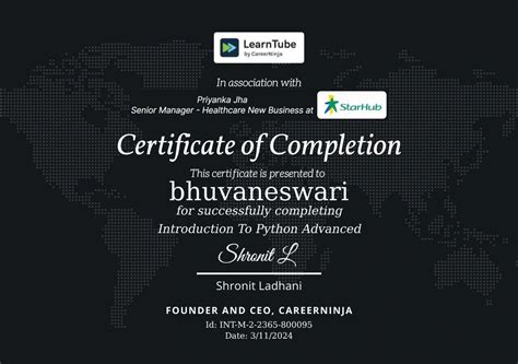 Bhuvaneswari P On Linkedin Successfully Completed Advanced Python