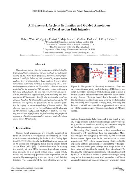 Pdf A Framework For Joint Estimation And Guided Annotation Of Facial Action Unit Intensity