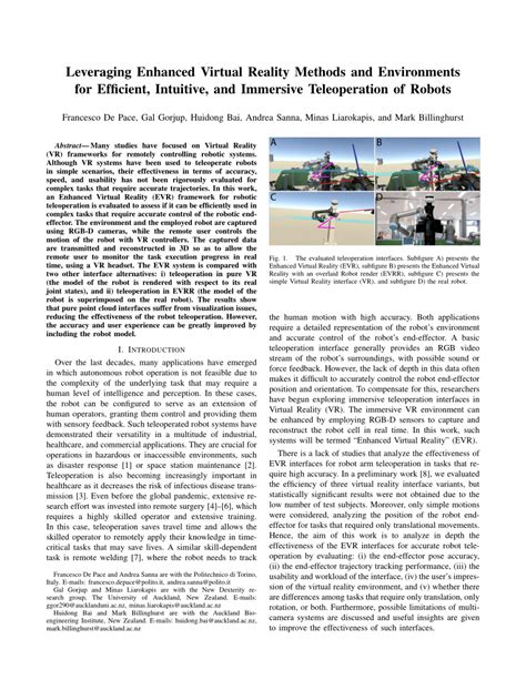 Pdf Leveraging Enhanced Virtual Reality Methods And Environments For