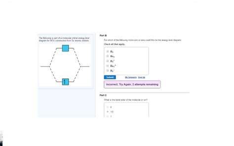 Solved The Following Is Part Of A Molecular Orbital