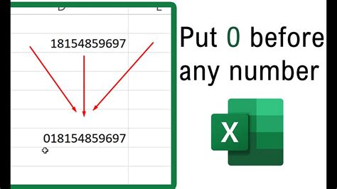 How To Insert 0 Before An Number In Microsoft Excel Youtube