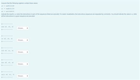solved assume that the following registers contain these