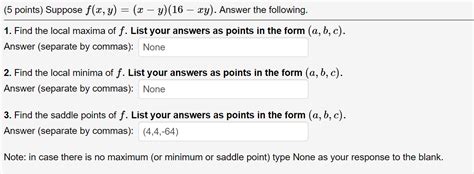 Solved Points Suppose F X Y Xy Xy Answer The Chegg
