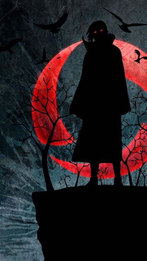 Download Mysterious Itachi Uchiha Under The Haunting Red Moon