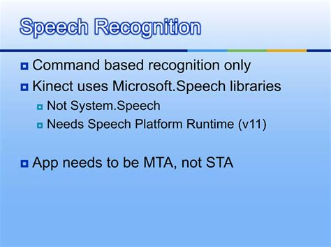 Writing Applications Using The Microsoft Kinect Sensor PPT