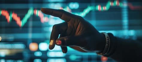 Hand Interacting With Stock Market Data Premium Ai Generated Image