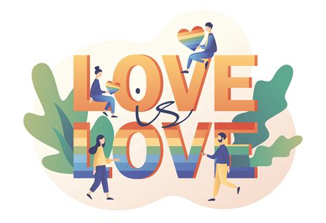 Amor Es Amor Lgbt Movimiento Concepto Minúsculo Personas Con Arco