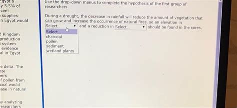 Solved Use The Drop Down Menus To Complete The Hypothesis Of