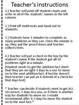Addition Timed Tests By LOLLIPOP LEARNING Teachers Pay Teachers