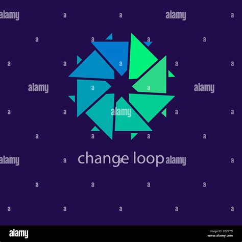 Modern Cyclic Triangle Logo Unique Design Color Transitions Colorful