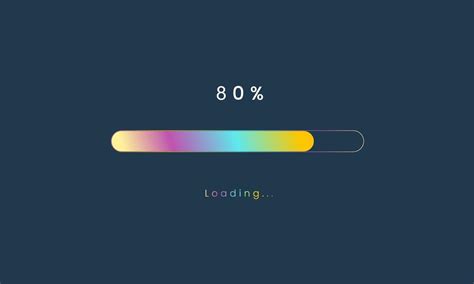 80 Percent Rainbow Loading Bar Luplouad User Interface Colorful Futuristic Loading Symbol A