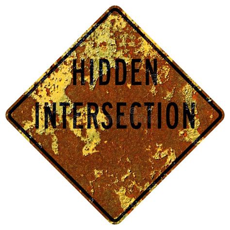 Old Rusty American Road Sign Hidden Intersection Delaware Stock
