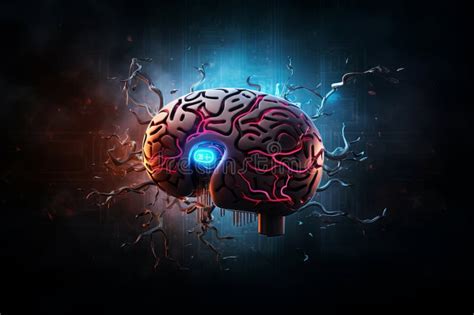 Futuristic Digital Brain With Complex Neural Networks Symbolizing