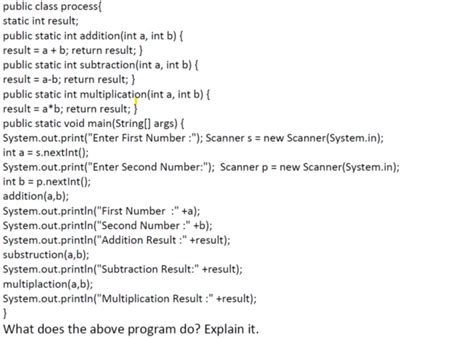 Solved Public Class Process Static Int Result Public