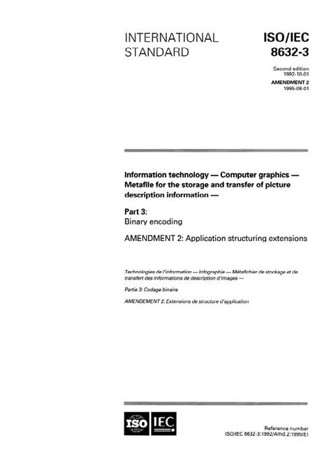 ISO IEC 8632 3 1992 Amd 2 1995 Information Technology Computer Graphics Metafile For The