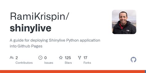 Github Ramikrispinshinylive A Guide For Deploying Shinylive Python Application Into Github Pages