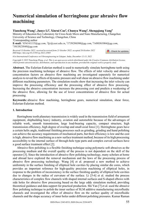 Pdf Numerical Simulation Of Herringbone Gear Abrasive Flow Machining