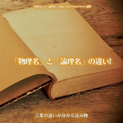 「物理名」と「論理名」の違いとは？分かりやすく解釈 言葉の違いが分かる読み物