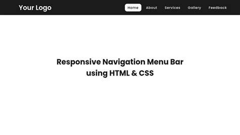Responsive Navigation Bar Using Htmlcss Javascript