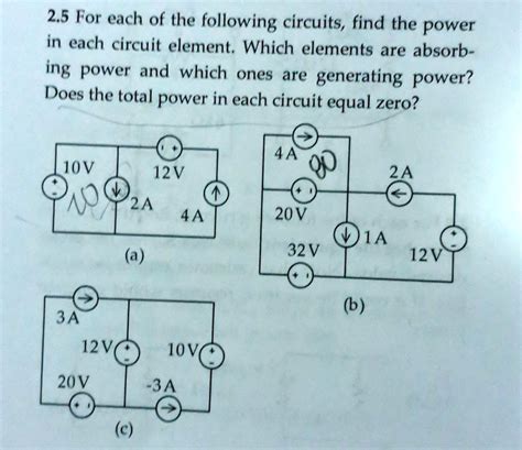 video solution 2 5 for each of the following circuits find the power