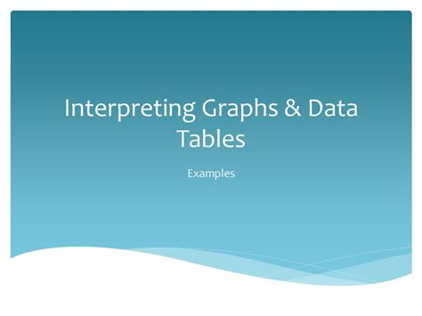 Graphs And Data Tables Ppt Download
