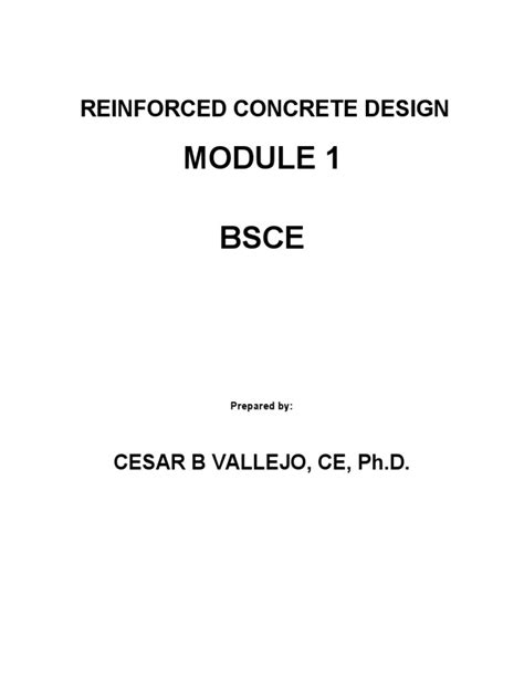 Rcd Module 1 Intro To Fundamentals Of Reinforced Concrete Design 3 Pdf Concrete Strength