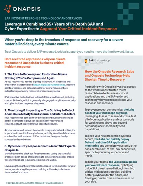 Solution Brief Sap Incident Response And Recovery