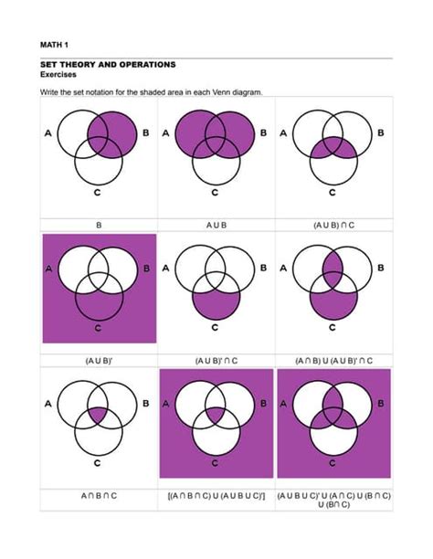 Exercises-set-theory-answer-key | DOC | Internet for Beginners | Internet