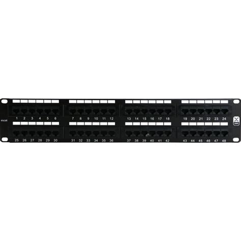 Excel Cat E Port Unscreened Patch Panel U LSA Punch Down Black Industrial Network Cable