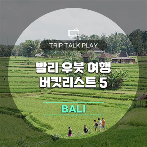 힐링을 위한 발리 우붓 여행 버킷리스트 5 네이버 블로그