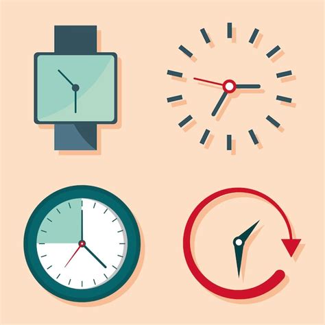 premium vector set of time clock