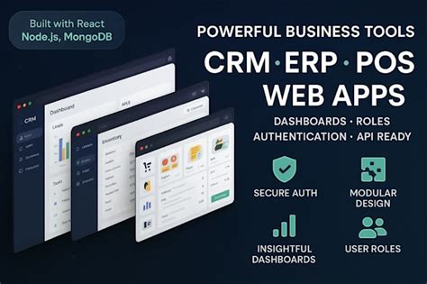 build a custom crm web app erp pos web app with dashboard roles and