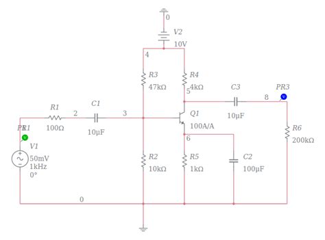 Copy Of Single Stage Ce Amplifier Multisim Live