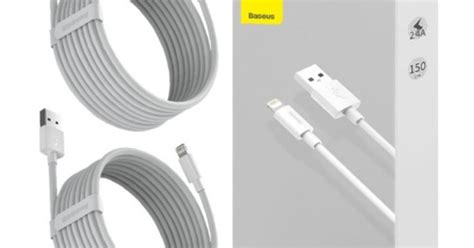 Baseus 1.5m 2.4A (2 Cables /Set) USB to Lighting Simple Wisdom Data ...