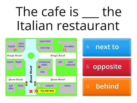 Prepositions Of Place Map Викторина