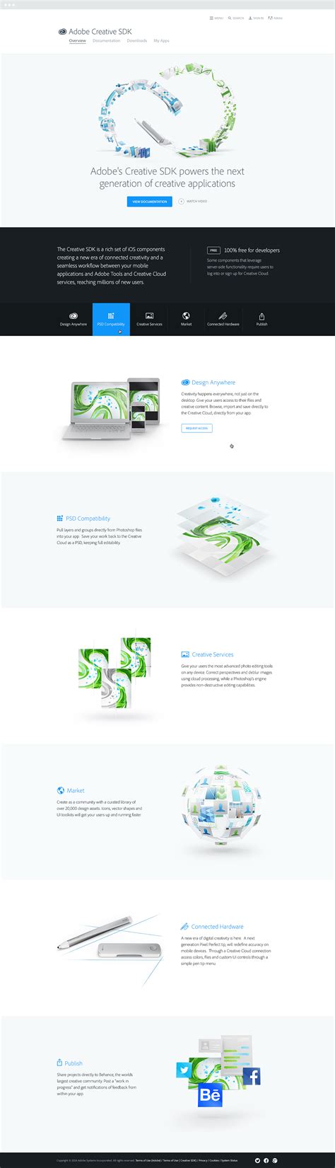 Adobe Creative Sdk Website On Behance