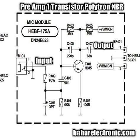 Skema Pre Mic 1 Transistor Polytron XBR