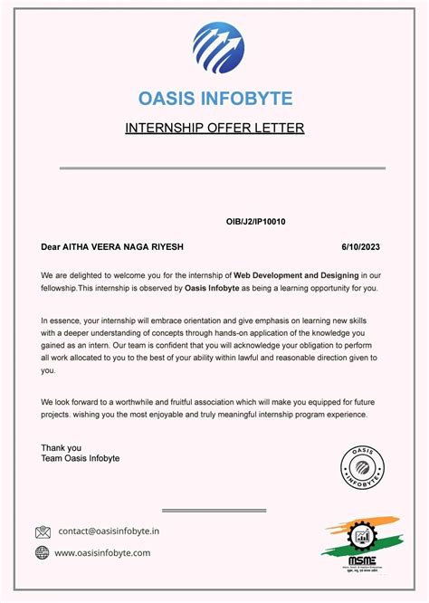 Aitha Veera Naga Riyesh On Linkedin Oasisinfobyte Webdevelopment Intern
