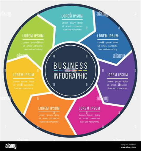 Infographic Design Circle 7 Steps Or Elements Business Information