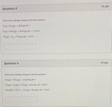 Solved What Is The Enthalpy Change For The First Reaction Chegg