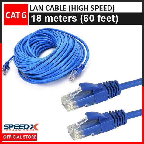 Speedx Lan Cable 18 Meters 60 Feet Cat 6 Ethernet Cable Fixed Speedx Lan Cable 18 Meters 60 Feet Cat 6 Ethernet Cable Fixed